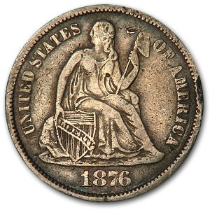 Buy 1876 Liberty Seated Dime VF (Details) | APMEX
