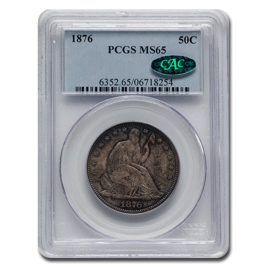 1876 Liberty Seated Half Dollar MS-65 PCGS CAC