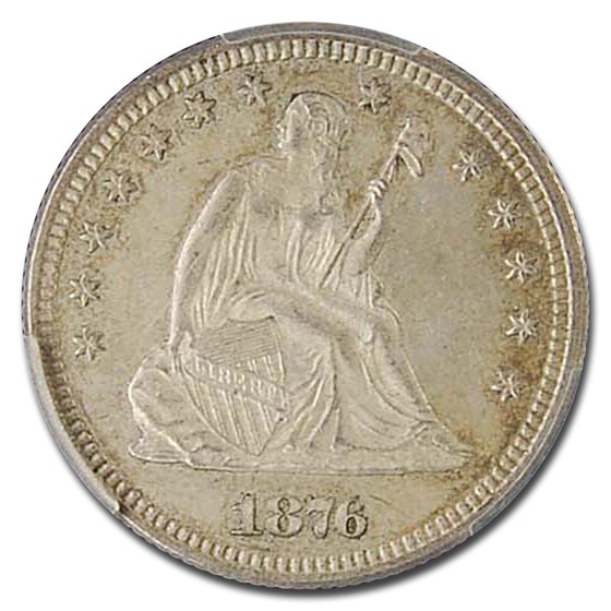 1876 Liberty Seated Quarter MS-62 PCGS