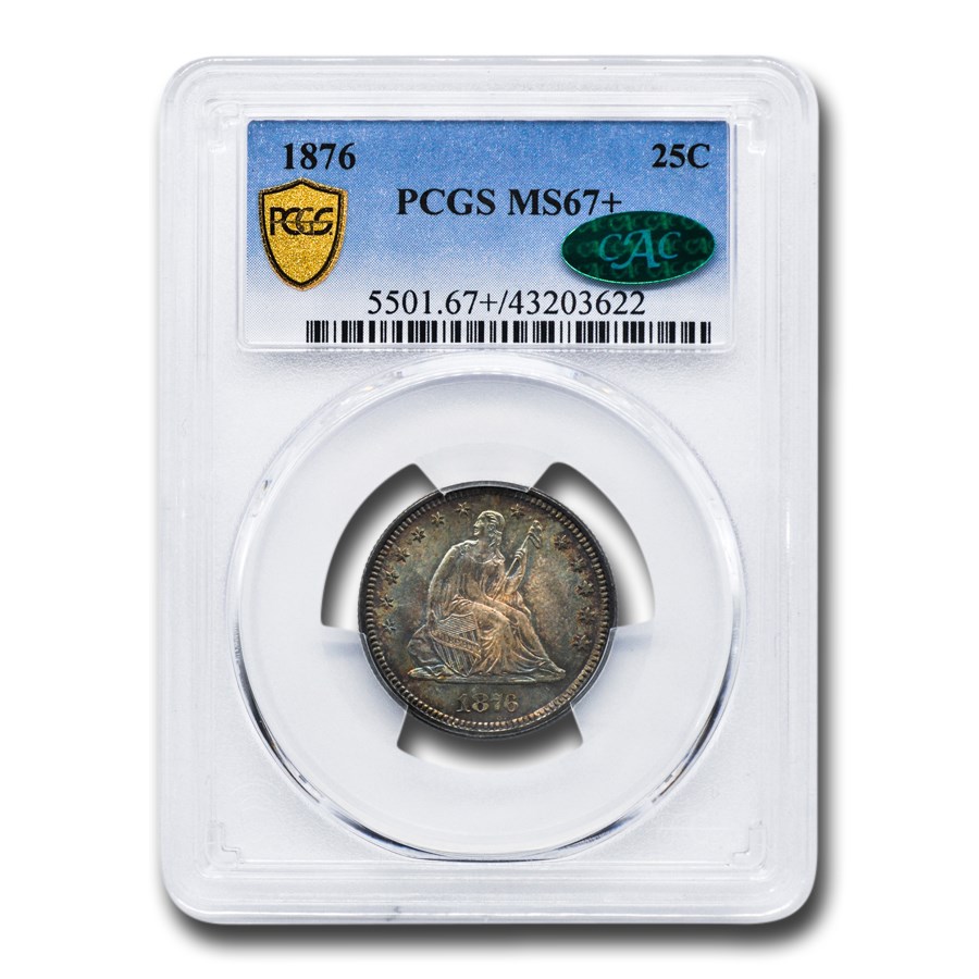 Buy 1876 Liberty Seated Quarter MS-67+ PCGS CAC | APMEX