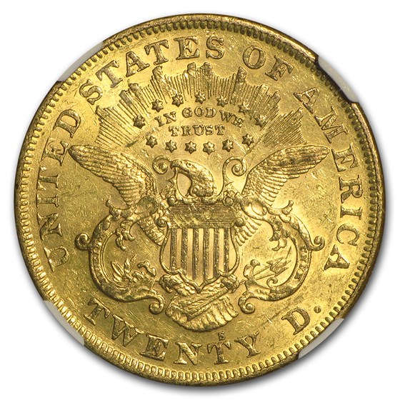 Buy 1876-S $20 Liberty Gold Double Eagle AU-55 NGC (Granite Lady Hrd) | APMEX