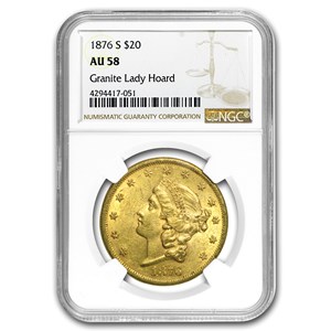 Buy 1876-S $20 Liberty Gold Double Eagle AU-58 NGC (Granite Lady Hrd) | APMEX