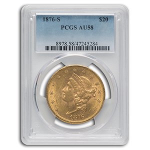 Buy 1876-S $20 Liberty Gold Double Eagle AU-58 PCGS | APMEX