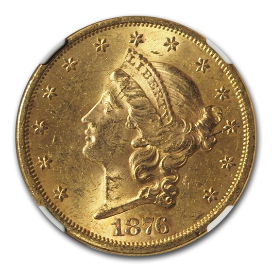 Buy 1876-S $20 Liberty Gold Double Eagle MS-61+ NGC | APMEX