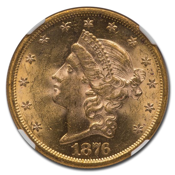Buy 1876-S $20 Liberty Gold Double Eagle MS-62 NGC | APMEX
