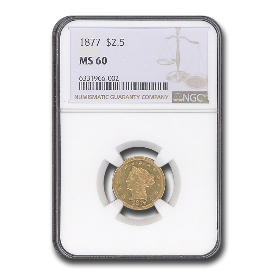 Buy 1877 $2.50 Liberty Gold Quarter Eagle MS-60 NGC | APMEX