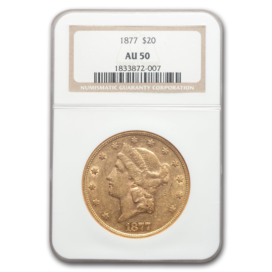 Buy 1877 $20 Liberty Gold Double Eagle AU-50 NGC | APMEX