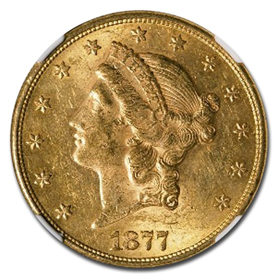 Buy 1877 $20 Liberty Gold Double Eagle MS-60 NGC | APMEX