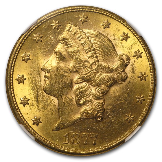 Buy 1877 $20 Liberty Gold Double Eagle MS-61+ NGC | APMEX