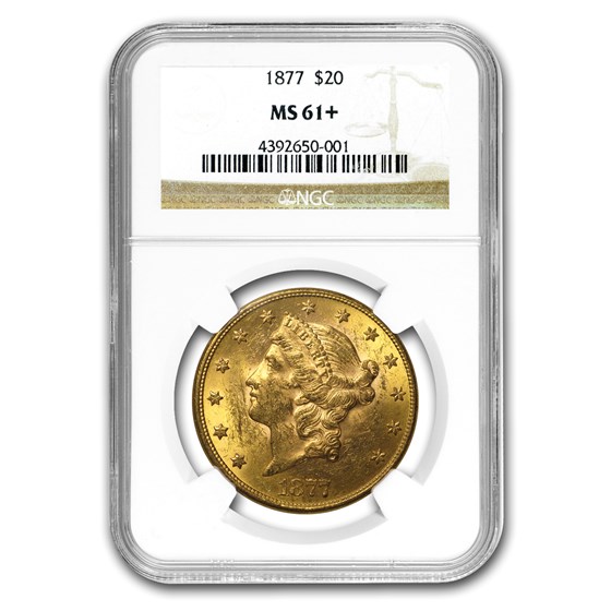 Buy 1877 $20 Liberty Gold Double Eagle MS-61+ NGC | APMEX
