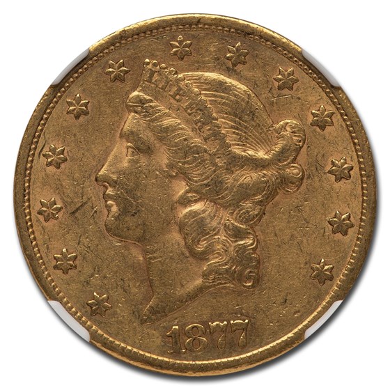 Buy 1877-CC $20 Liberty Gold Double Eagle AU-50 NGC | APMEX