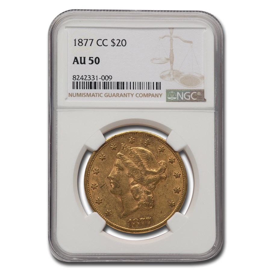 Buy 1877-CC $20 Liberty Gold Double Eagle AU-50 NGC | APMEX