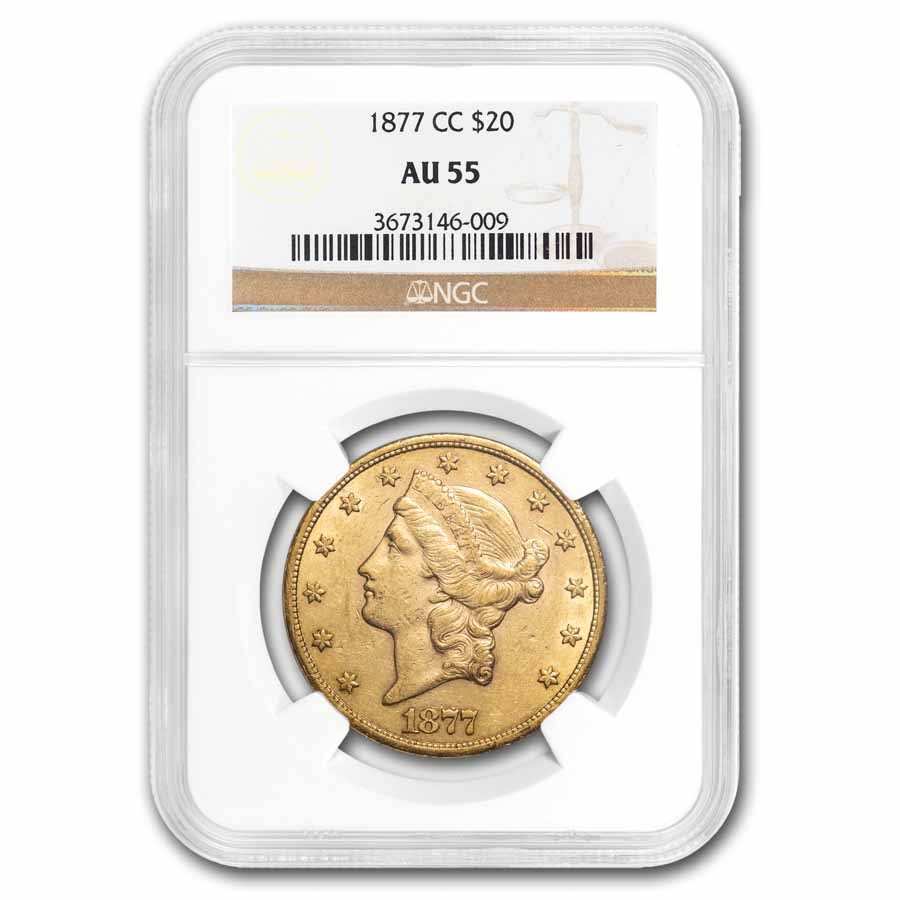 Buy 1877-CC $20 Liberty Gold Double Eagle AU-55 NGC | APMEX