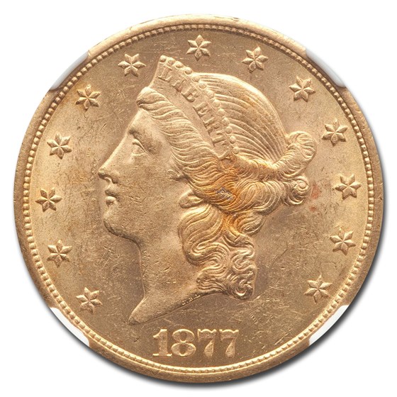 Buy 1877-CC $20 Liberty Gold Double Eagle AU-58+ NGC | APMEX