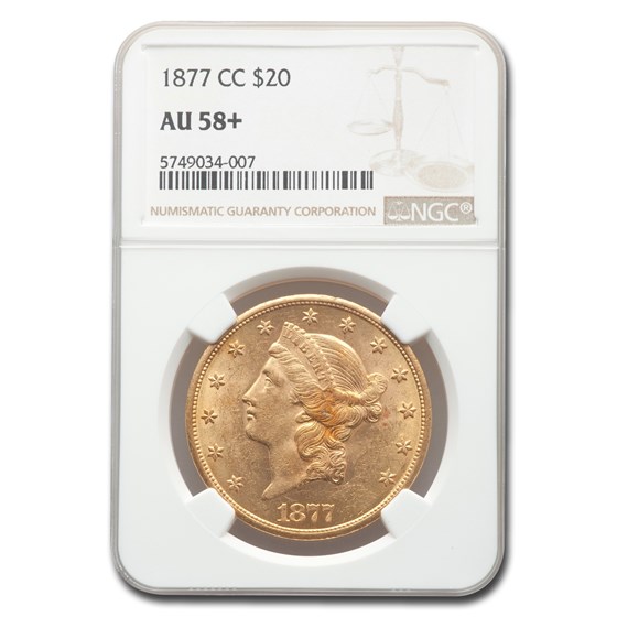 Buy 1877-CC $20 Liberty Gold Double Eagle AU-58+ NGC | APMEX