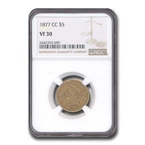 Buy 1877-CC $5 Liberty Gold Half Eagle VF-30 NGC | APMEX