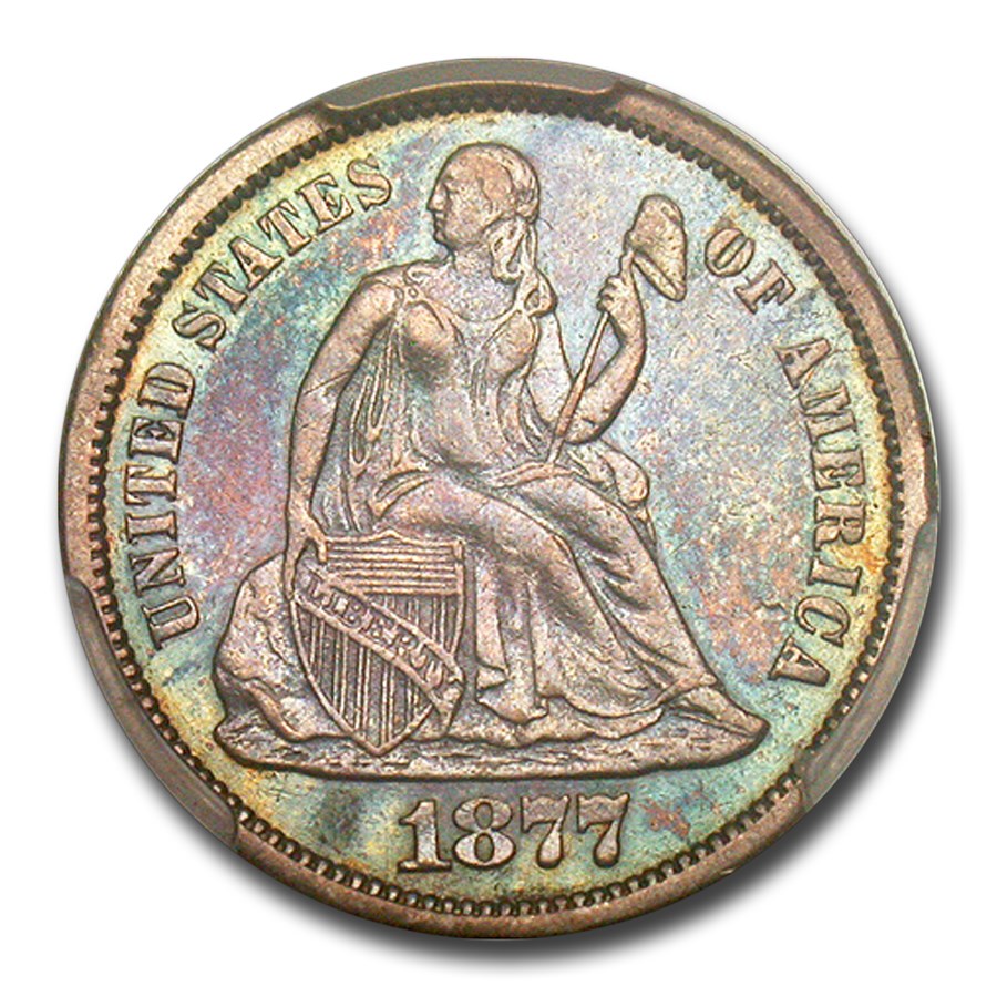 Buy 1877-CC Liberty Seated Dime AU-50 PCGS | APMEX