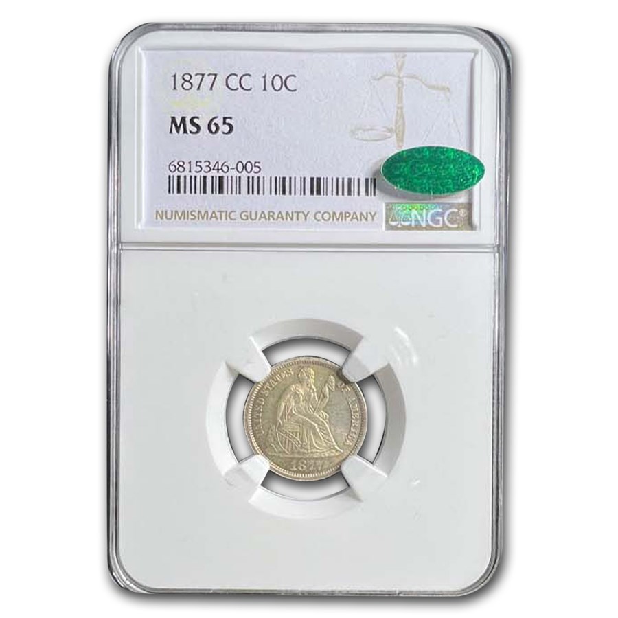 Buy 1877-CC Liberty Seated Dime MS-65 NGC CAC | APMEX