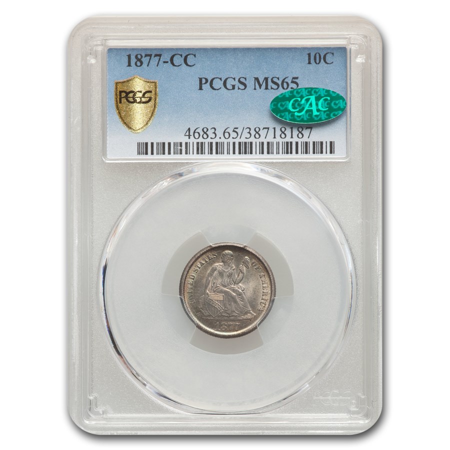 Buy 1877-CC Liberty Seated Dime MS-65 PCGS CAC | APMEX