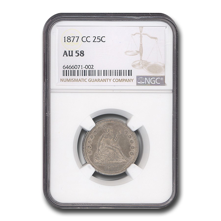 Buy 1877-CC Liberty Seated Quarter AU-58 NGC | APMEX