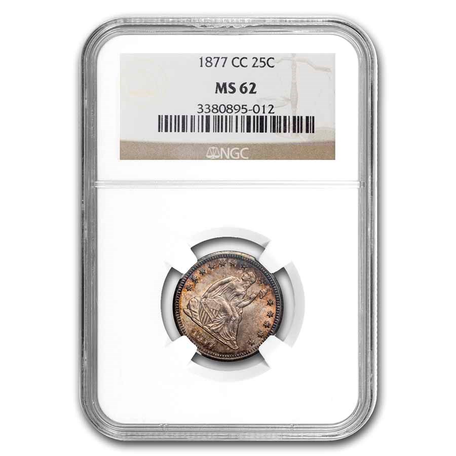 Buy 1877-CC Liberty Seated Quarter MS-62 NGC (Toned) | APMEX