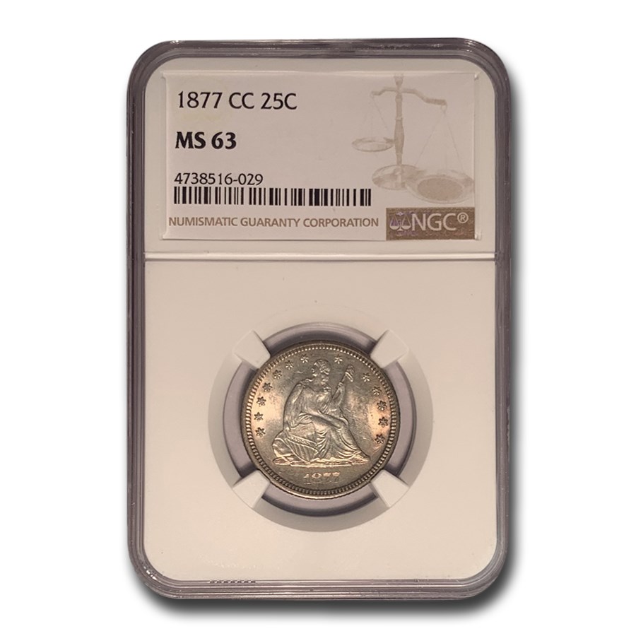 Buy 1877-CC Liberty Seated Quarter MS-63 NGC | APMEX