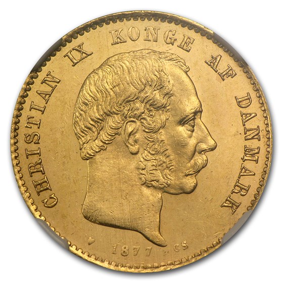 Buy 1877 Denmark Gold 20 Kroner MS-64 NGC | APMEX