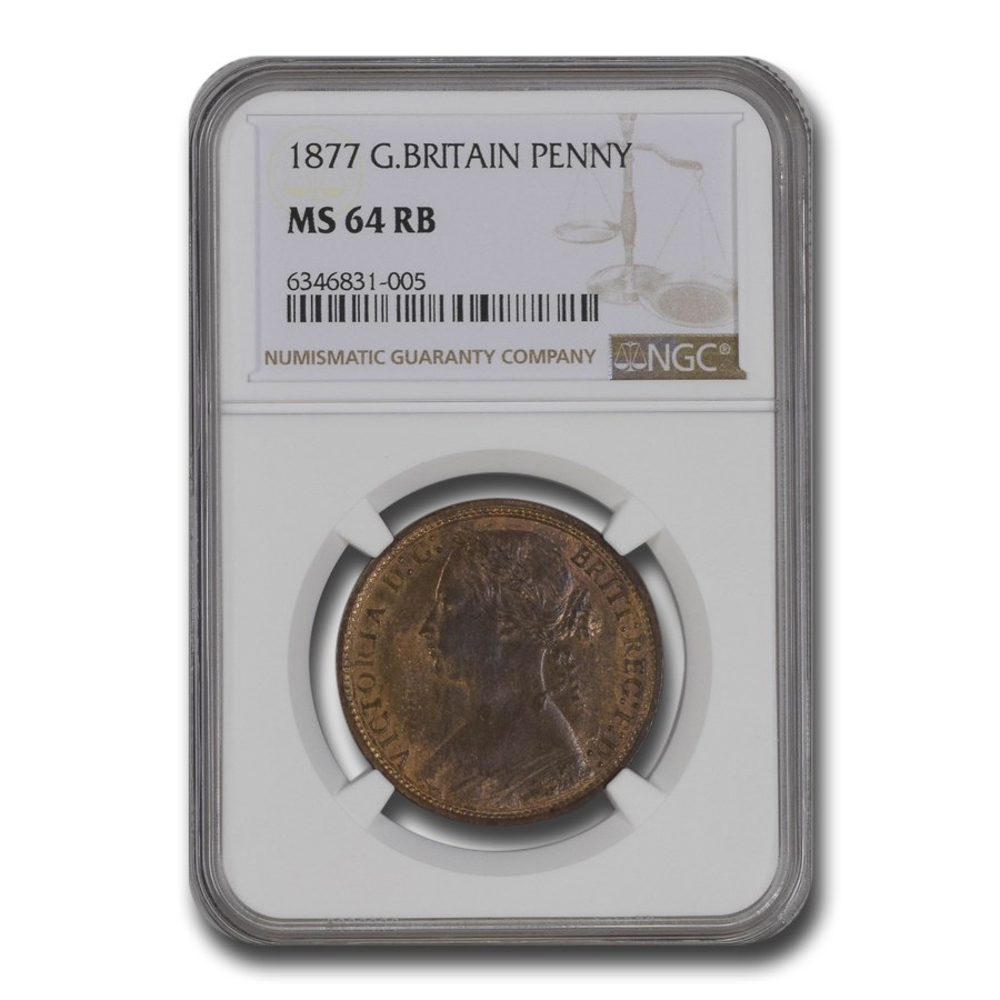 Buy 1877 Great Britain Penny Victoria MS-64 NGC (Red/Brown) | APMEX