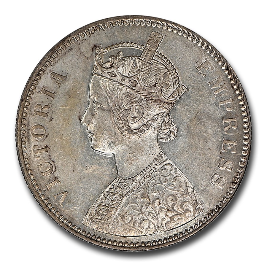 Buy 1877 India Silver Rupee Victoria MS-61 NGC | APMEX