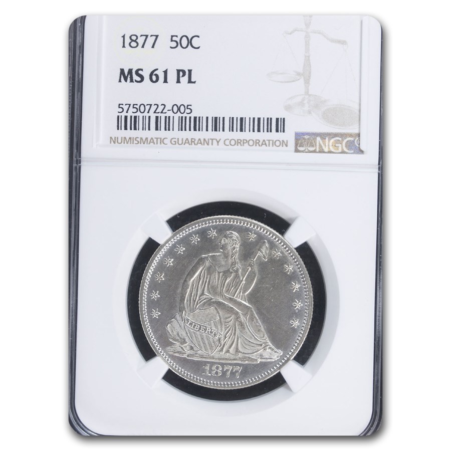 Buy 1877 Liberty Seated Half Dollar MS-61 NGC (PL) | APMEX