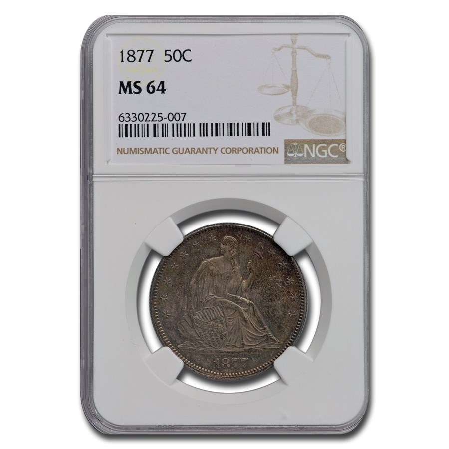 Buy 1877 Liberty Seated Half Dollar MS-64 NGC | APMEX