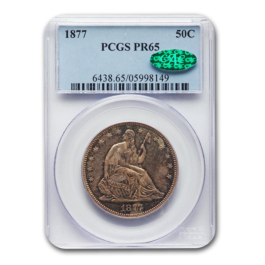 Buy 1877 Liberty Seated Half Dollar PR-65 PCGS CAC | APMEX