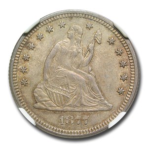 1877 Liberty Seated Quarter MS-63 NGC