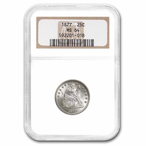 Buy 1877 Liberty Seated Quarter MS-64 NGC | APMEX