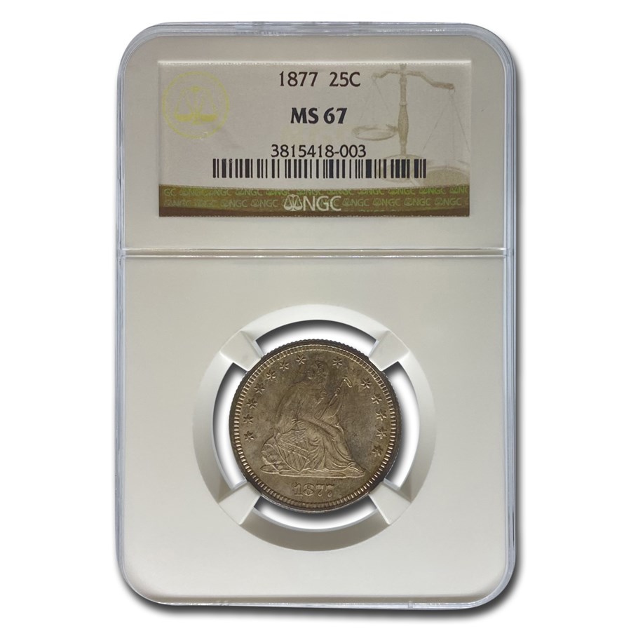 Buy 1877 Liberty Seated Quarter MS-67 NGC | APMEX