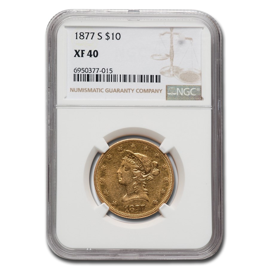 1877-S $10 Liberty Gold Eagle XF-40 NGC