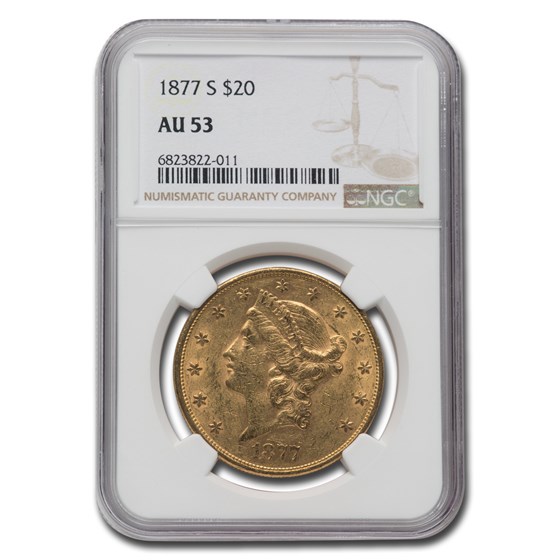 Buy 1877-S $20 Liberty Gold Double Eagle AU-53 NGC | APMEX