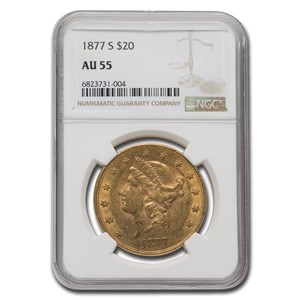 Buy 1877-S $20 Liberty Gold Double Eagle AU-55 NGC | APMEX