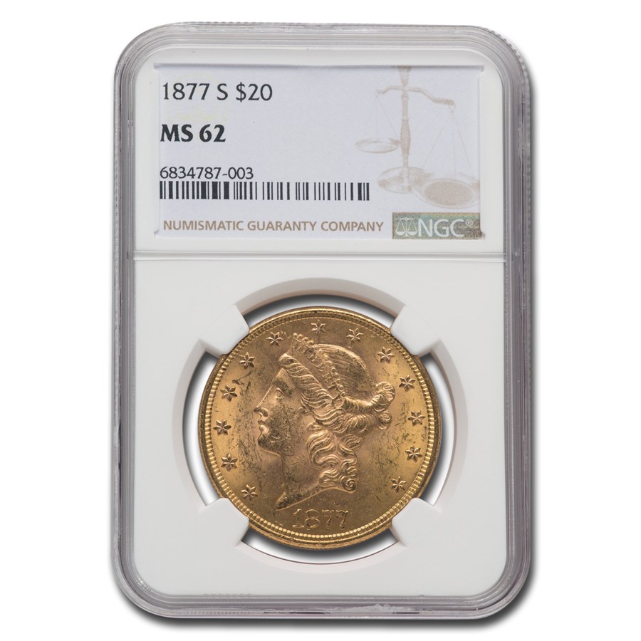 Buy 1877-S $20 Liberty Gold Double Eagle MS-62 NGC | APMEX