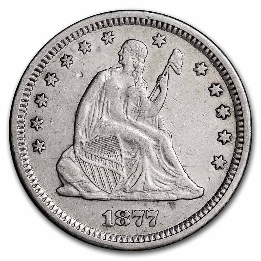 Buy 1877-S Liberty Seated Quarter AU Details (Cleaned) | APMEX