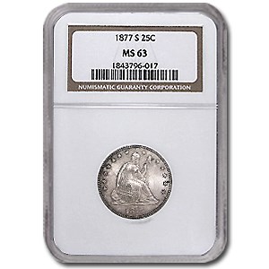 Buy 1877-S Liberty Seated Quarter MS-63 NGC | APMEX
