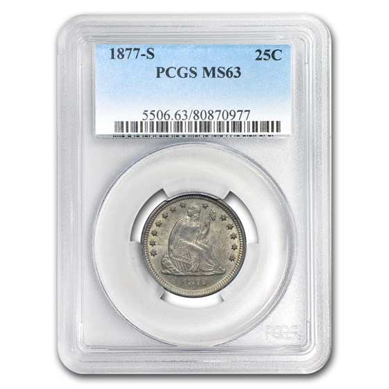 Buy 1877-S Liberty Seated Quarter MS-63 PCGS | APMEX