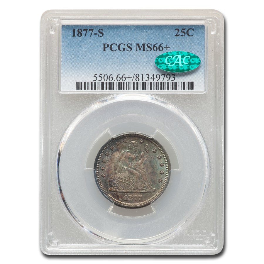 Buy 1877-S Liberty Seated Quarter MS-66+ PCGS CAC | APMEX