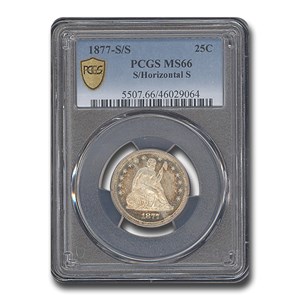 Buy 1877-S/S Liberty Seated Quarter MS-66 PCGS (Horizontal S) | APMEX