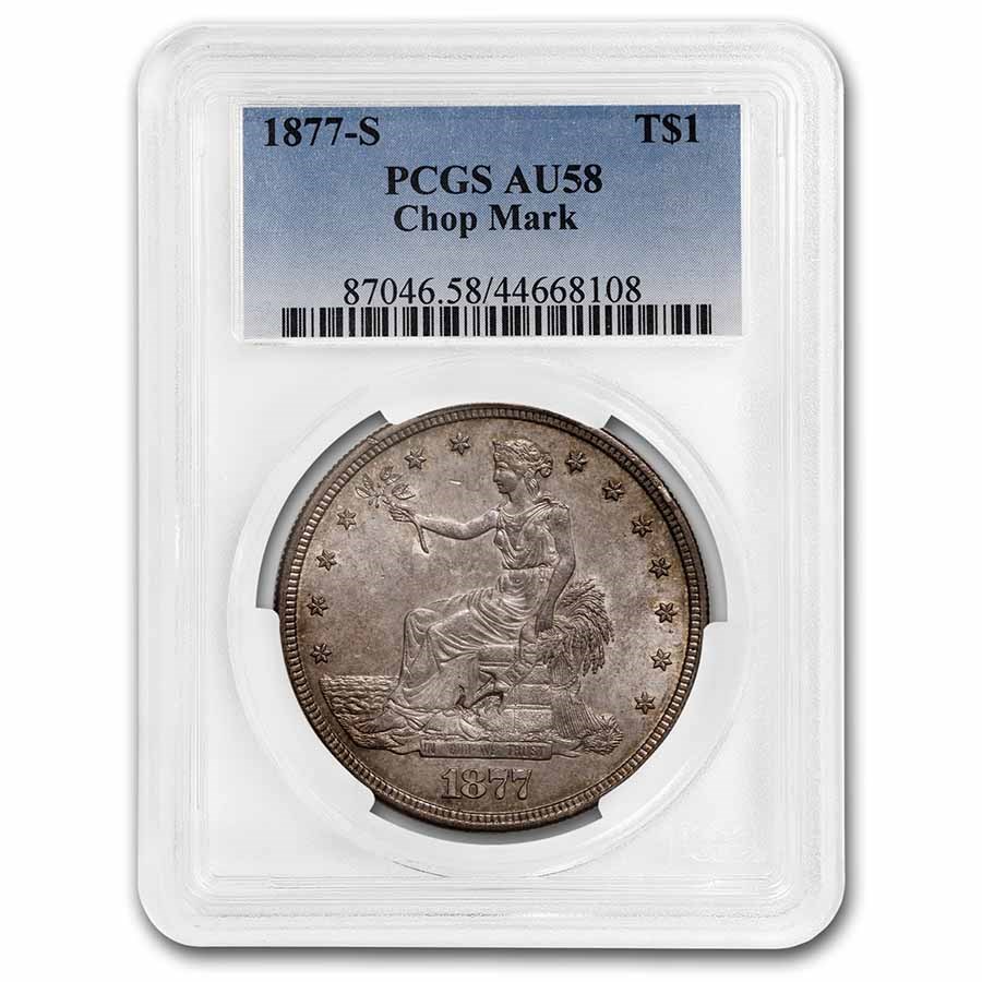 Buy 1877-S Trade Dollar AU-58 PCGS (Chopmark) | APMEX