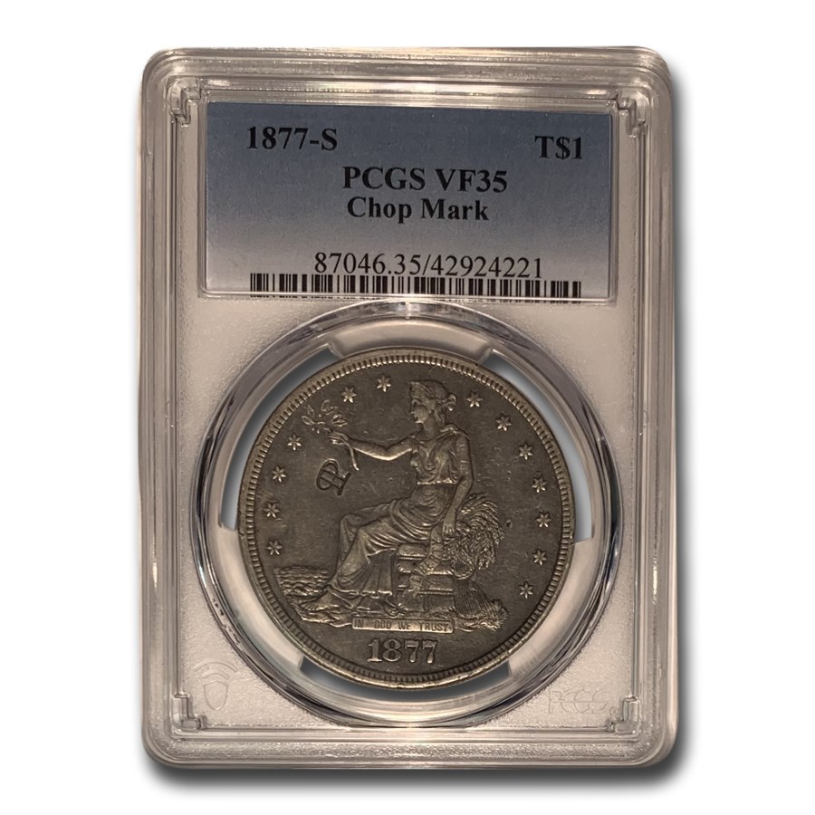 Buy 1877-S Trade Dollar VF-35 PCGS (Chop Mark) | APMEX