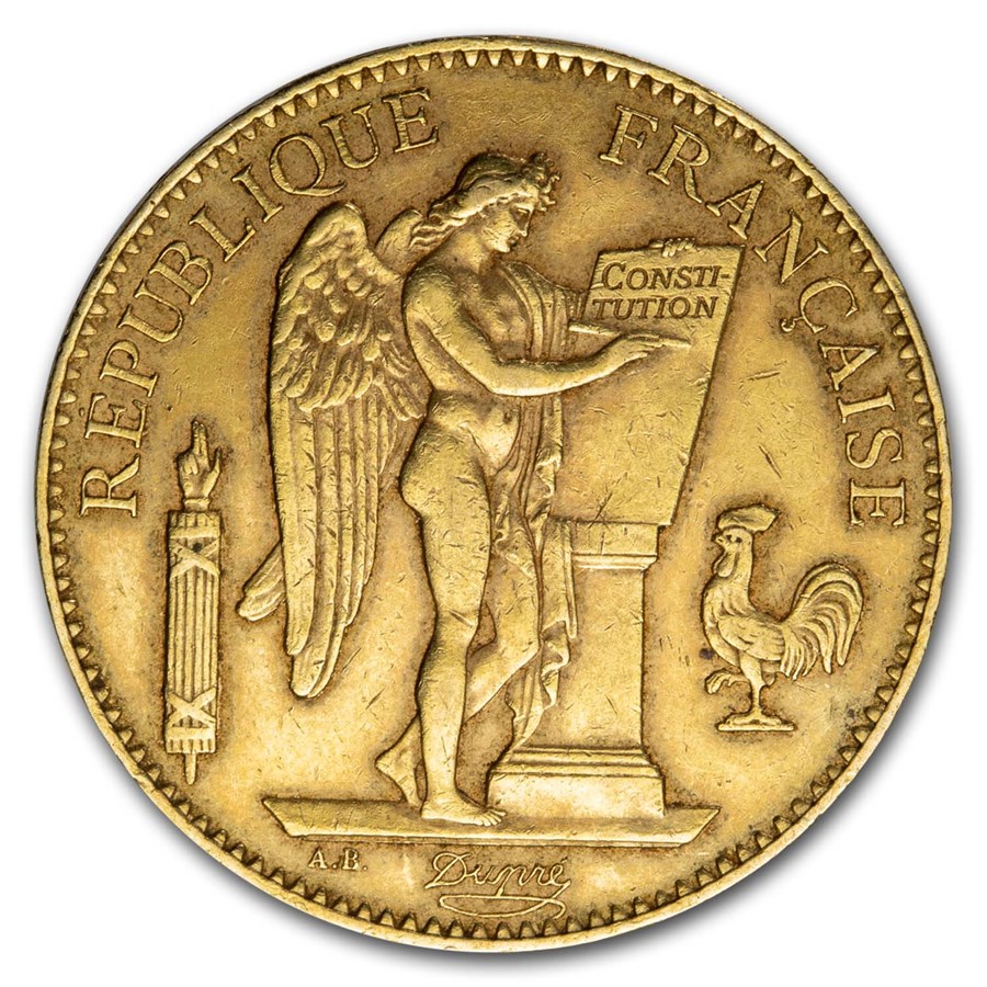 Buy 1878-1914 France Gold 100 Francs Lucky Angel Avg Circ (Scruffy) | APMEX