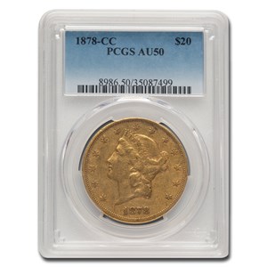 Buy 1878-CC $20 Liberty Gold Double Eagle AU-50 PCGS | APMEX