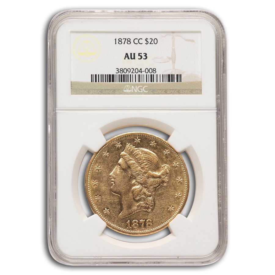 Buy 1878-CC $20 Liberty Gold Double Eagle AU-53 NGC | APMEX