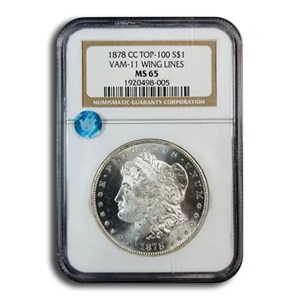 1878-CC Morgan Dollar MS-65 NGC (vam-11, Wing Lines)